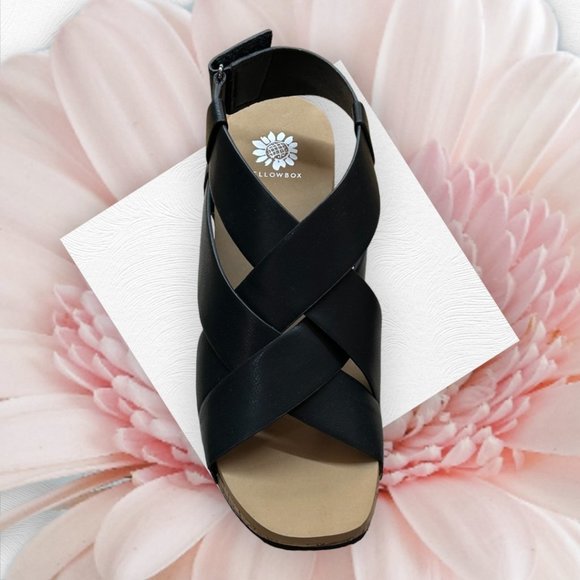 Yellow Box | Shoes | Nib Yellow Box Cavali Black Wedge Sandal Size 85 ...